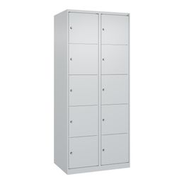 C+P Schlie&szlig;fachschrank Classic PLUS, 2 Abteile, 1850x800x500mm, 7035/7035 Innenh&ouml;he Gefach oben (oberes 365 mm Front RAL 7035 Lichtgrau ; C + P M&ouml;bels (080000-225|S10008)