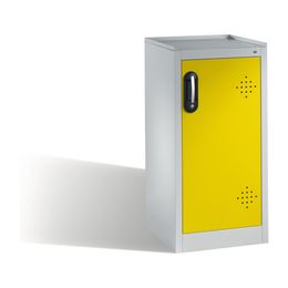 C+P Umwelt-Beistellschrank mit Dreht&uuml;r, 2 Polyethylen-Wannen, H1020xB500xT500mm Front Verkehrsgelb Korpus Lichtgrau ; C + P M&ouml;belsysteme (8721-316|S10041)