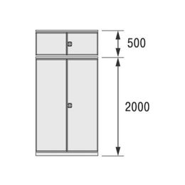 Bito Flügeltüren B 1300 mm x H 2500 mm, lichtgrau (29957)