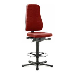 bimos Arbeitsstuhl All-In-One Highline mit Gleiter und Fußring und Stoffpolster rot 570-830 mm (9641-6803)