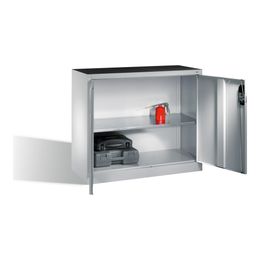 C+P Werkzeug-Beistellschrank mit Dreht&uuml;ren, innen 1 Boden, H1000xB1200xT500mm Front Lichtgrau Korpus Lichtgrau ; C + P M&ouml;belsysteme (8831-000|S10206)