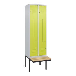 C+P Z-Spind Classic PLUS, Bank, 4 F&auml;cher, 2120x600x815mm, 7035/0024 Verschluss Zylinderschloss Sitzbanktyp auskragend Material Sitzfl&auml;che Buche-Hartho (0800437-204|S10025)