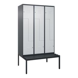 C+P Z-Spind Classic PLUS, Bank, 6 F&auml;cher, 2120x1200x815mm, 7016/7035 Verschluss Zylinderschloss Sitzbanktyp untergebaut Material Sitzfl&auml;che Kunststoff (0800537-326|S10058)
