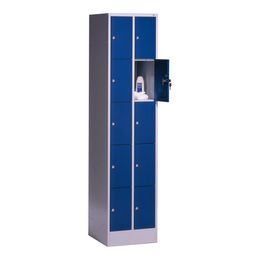 C+P Schließfachschrank Intro, 10 Fächer, H1950xB620xT500mm Front Enzianblau Korpus Lichtgrau ; C + P Möbelsysteme (8570-201|S10001)