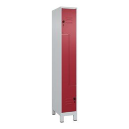 C+P Z-Spind, Classic PLUS, F&uuml;&szlig;e, 2 F&auml;cher, 1950x300x500mm, 7035/3003 Verschluss Sicherheits-Drehriegel ; C + P M&ouml;belsysteme (080013-102|S10001)