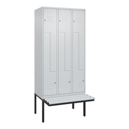 C+P Z-Spind Classic PLUS, Bank, 6 F&auml;cher, 2120x900x815mm, 7035/7035 Verschluss Zylinderschloss Sitzbanktyp auskragend Material Sitzfl&auml;che Kunststoff ; (0800437-306|S10054)