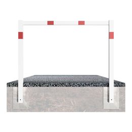 Schake Wegesperren 2,00m feststehend, wei&szlig;, beschichtet, + rot reflektierenden Leuchtstreifen, ohne Knieholm, kpl verschwei&szlig;t (4014_20B)