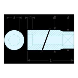 Facom Steckschl&uuml;ssel 1/4" 12-Kant 7/16 (R.7/16E)