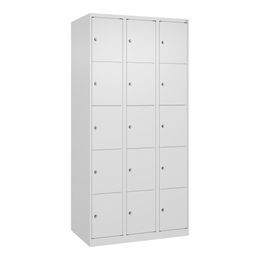 C+P Schlie&szlig;fachschrank Classic PLUS, 3 Abteile, 1850x900x500mm, 9016/9016 Innenh&ouml;he Gefach oben (oberes 365 mm Front RAL 9016 Verkehrswei&szlig; ; C + P M&ouml;b (080000-305|S10012)