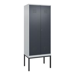 C+P PSA Doppel-Spind Classic PLUS, Gestell, 2 Abteile, 2120x800x500mm, 7035/7016 Verschluss Zylinderschloss ; C + P M&ouml;belsysteme (0800327-22P|S10023)
