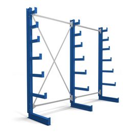 STIER Kragarmregal einseitig 2 Felder mit 6 absteigenden Ebenen 2600x2000x500mm enzianblau (905260)