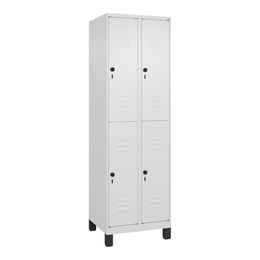 C+P Doppelstock-Spind Classic PLUS, F&uuml;&szlig;e, 2 Abteile, 1950x600x500mm, 9016/9016 ; C + P M&ouml;belsysteme (080310-20|S10014)