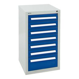 Stumpf Schubladenschrank Serie T-100/35-1, 7 Schubladen enzianblau (6x100, 1x200mm) ; Stumpf Metall (8151274)