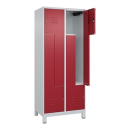 C+P Z-Spind, Classic PLUS, F&uuml;&szlig;e, 4 F&auml;cher, 1950x800x500mm, 7035/3003 Verschluss Zylinderschloss ; C + P M&ouml;belsysteme (080013-224|S10016)