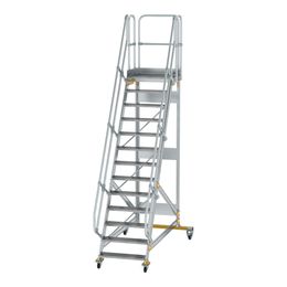 MUNK Aluminium-Plattformtreppe fahrbar 60° 13 Stufen (600733)