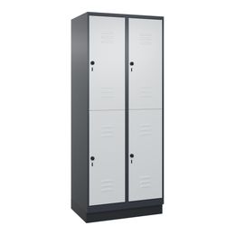 C+P Doppelstock-Spind Classic PLUS, Sockel, 2 Abteile, 1950x800x500mm, 7016/7035 Front RAL 7035 Lichtgrau ; C + P M&ouml;belsysteme (080320-22|S10013)