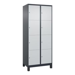 C+P Schlie&szlig;fachschrank Classic PLUS, F&uuml;&szlig;e, 2 Abteile, 1950x800x500mm, 7016/7035 Innenh&ouml;he Gefach oben (oberes 453 mm Front RAL 7035 Lichtgrau ; C + P (080010-224|S10016)