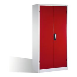 C+P Schwerlastschrank mit Dreht&uuml;ren, 3 B&ouml;den und 3 Sch&uuml;be, H1950xB930xT600mm Front Rubinrot Korpus Lichtgrau ; C + P M&ouml;belsysteme (8922-5230|S10110)