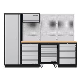 Kraftwerk Mobilio 4er Kombi, Hochschrank, Lochwand, Buche (3964K-H5R4-K1W)