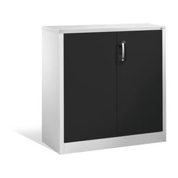 C+P Akten-Sideboard Acurado mit Drehtüren, 2 Ordnerhöhen, H1000xB930xT400mm Front Schwarzgrau Korpus Lichtgrau ; C + P Möbelsysteme (9266-1200|S10294)