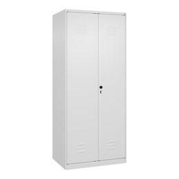 C+P Schwarz-Wei&szlig;-Spind Classic PLUS, 2 Abteile, 1850x800x500mm, 9016/9016 Verschluss Sicherheits-Drehriegel ; C + P M&ouml;belsysteme (080002-22|S10014)