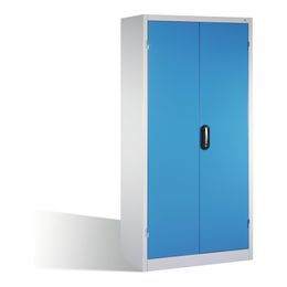 C+P Schwerlastschrank mit Dreht&uuml;ren, 3 B&ouml;den und 3 Sch&uuml;be, H1950xB930xT600mm Front Lichtblau Korpus Lichtgrau ; C + P M&ouml;belsysteme (8922-5230|S10108)