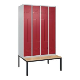 C+P Z-Spind Classic PLUS, Bank, 8 F&auml;cher, 2120x1200x815mm, 7035/3003 Verschluss Zylinderschloss Sitzbanktyp untergebaut Material Sitzfl&auml;che Buche-Hart (0800537-408|S10016)