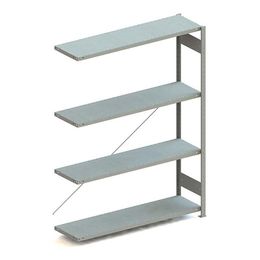 META Steckregal Grundregal S3 CLIP 200 GR 2000 x 1500 x 400 mm lichtgrau + 4 Böden (185259)