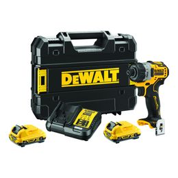Dewalt DCF601D2-QW Akku-Schrauber mit 1/4 Aufnahme 12 V 2 Ah bürstenlos LED-Licht)