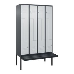 C+P Z-Spind Classic PLUS, Bank, 8 F&auml;cher, 2120x1200x815mm, 7016/7035 Verschluss Zylinderschloss Sitzbanktyp auskragend Material Sitzfl&auml;che Kunststoff (0800437-408|S10058)
