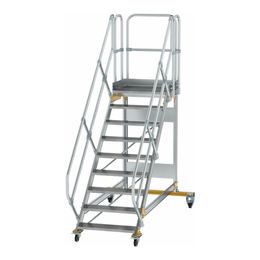 MUNK Aluminium-Plattformtreppe fahrbar 45° 9 Stufen (600789)