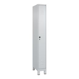 C+P Spind Classic PLUS, F&uuml;&szlig;e, 1 Abteil, 1950x250x500mm, 7035/7035 Verschluss Sicherheits-Drehriegel 3 Garderobenhaken ; C + P M&ouml;belsysteme (080010-19|S10009)