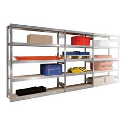 Regalwerk BERT-Gro&szlig;fachregal 350 kg Set 2 1 x Grundf. + 2 x Anbauf. HxBxT 2000x1695x600 mm (B3-60516-60-S2)
