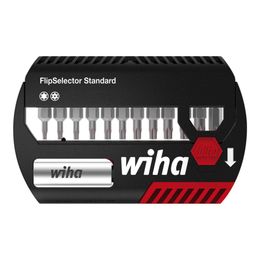 wiha Bit Set FlipSelector Standard 13-tlg. I 25 mm TORX® Tamper Resistant (mit Bohrung) 1/4" I magnetischer Bithalter I Öffnen per Knopfdruck (39037))