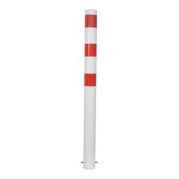 Schake Absperrpfosten Typ 493B, ortsfest, Ø 108mm, zum Einbetonieren, weiß / rot)