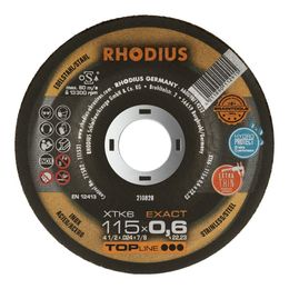 Rhodius TOPline XTK6 EXACT BOX Extradünne Trennscheibe 115 x 0,6 x 22,23 mm (211301)