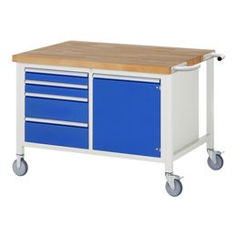 Rau Fahrbare Werkbank 8470, B1250xT900xH880mm, 4x Schublade-TA, 1x Tür (05-8470A2-129B4S.11)