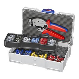 Knipex 97 90 13 Crimp-Sortiment f&uuml;r Aderendh&uuml;lsen mit Kunststoffkragen 1 x 97 90 00, 1 x 97 53 18, 9 x Aderendh&uuml;lsen Sets 265 mm)