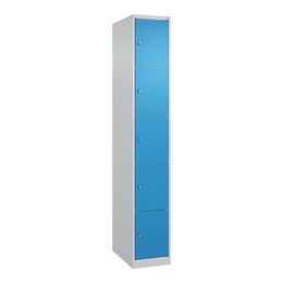 C+P Schlie&szlig;fachschrank Classic PLUS, 1 Abteil, 1850x300x500mm, 7035/5012 Innenh&ouml;he Gefach oben (oberes 365 mm Front RAL 5012 Lichtblau ; C + P M&ouml;belsy (080000-105|S10004)