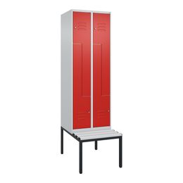 C+P Z-Spind Classic PLUS, Bank, 4 F&auml;cher, 2120x600x815mm, 7035/3020 Verschluss Zylinderschloss Sitzbanktyp untergebaut Material Sitzfl&auml;che Kunststoff (0800537-204|S10047)