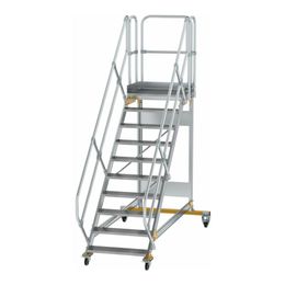 MUNK Aluminium-Plattformtreppe fahrbar 45° 10 Stufen (600790)
