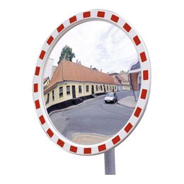 Moravia Verkehrsspiegel aus Acrylglas rund 800 mm Rahmen rot/wei&szlig; + 76er Schelle (243.12.563)