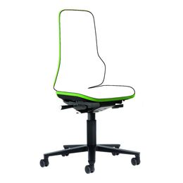 bimos Arbeitsstuhl Neon Basisstuhl mit Rollen Flexband grün Sitzhöhe 450-620 mm ohne Polster (9573-9999-3280)