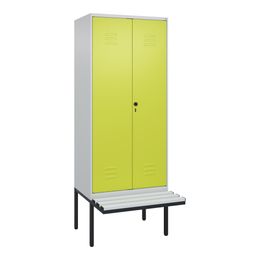 C+P PSA Doppel-Spind Classic PLUS, Bank, 2 Abteile, 2120x800x815mm, 7035/0024 Verschluss Sicherheits-Drehriegel Sitzbanktyp auskragend Material Sitzfl (0800427-22P|S10040)