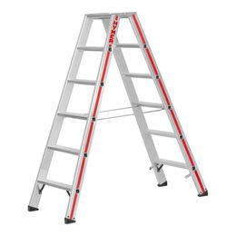 Hymer Stufenstehleiter beidseitig begehbar, 2x6 Stufen (802412)