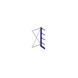 META Kragarmregal Anbau IPE120 einseitig 2000 x 1000 x 500 mm Enzianblau + 4 Armen je Ständer (74947)