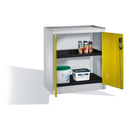 C+P Umwelt-Beistellschrank mit Dreht&uuml;ren, 2 Polyethylen-Wannen, H1020xB930xT500mm Front Verkehrsgelb Korpus Lichtgrau ; C + P M&ouml;belsysteme (8821-316|S10086)