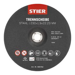 STIER Trennscheiben Stahl 230 x 1,9 x 22,23 Form 42 gekröpft (905702)