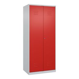 C+P Putzmittel-Spind Classic PLUS, 2 Abteile, 1850x800x500mm, 7035/3020 Verschluss Zylinderschloss ; C + P M&ouml;belsysteme (080100-02|S10015)