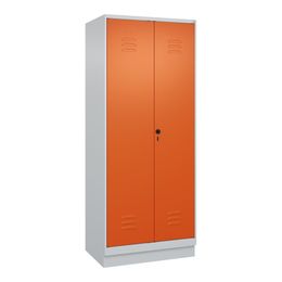 C+P Schwarz-Wei&szlig;-Spind Classic PLUS, Sockel, 2 Abteile, 1950x800x500mm, 7035/200 Front RAL 2004 Reinorange Verschluss Sicherheits-Drehriegel ; C + P M (080022-22|S10030)